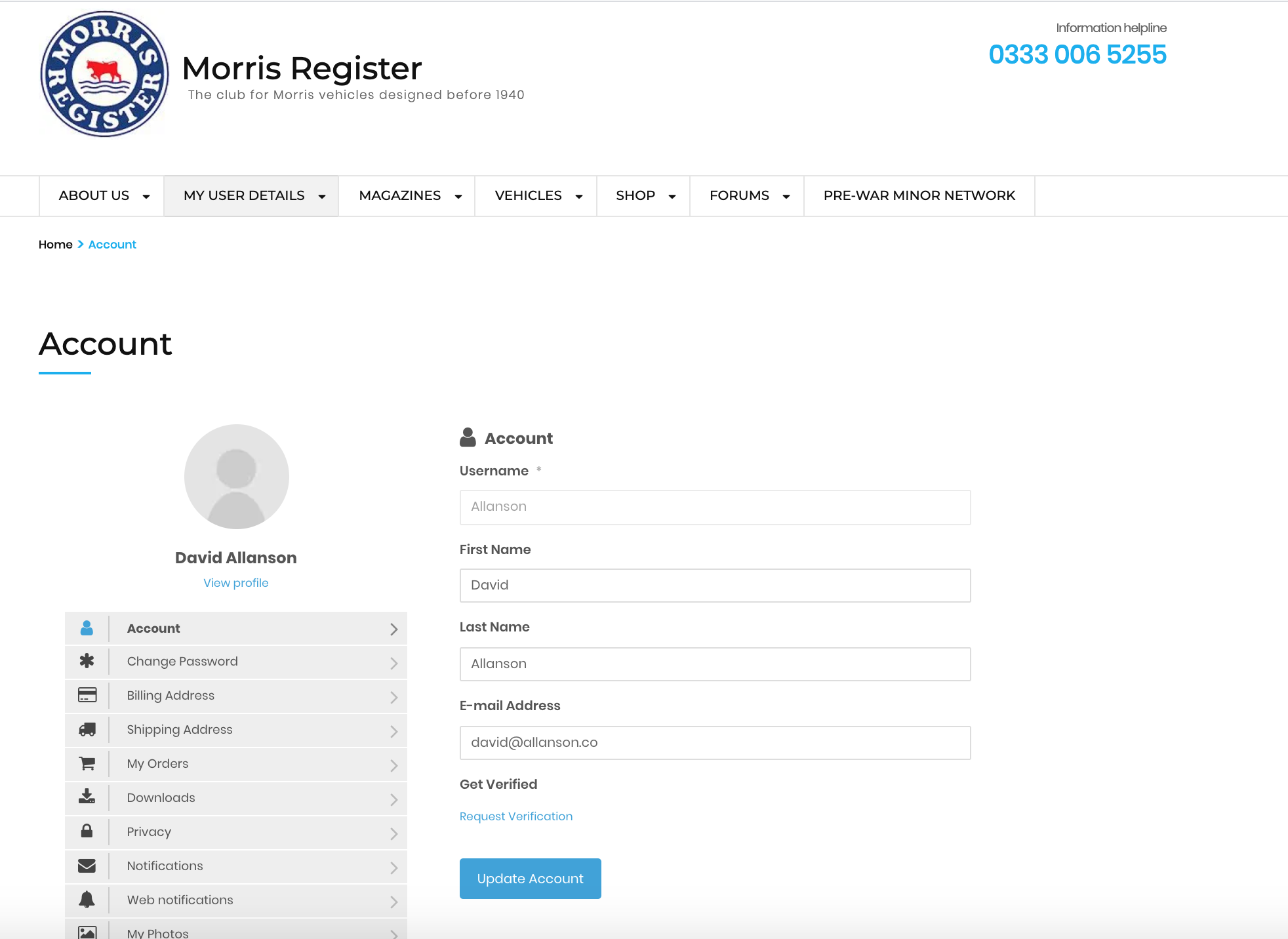 Account-setting – Morris Register